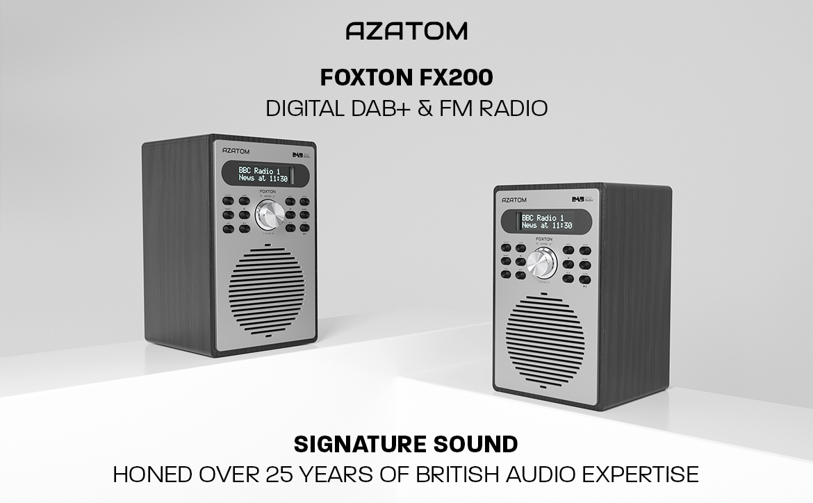 Azatom Foxton FX100 DAB, DAB+ & FM Clock Radio with USB Quick Charging | Best of British Audio ...